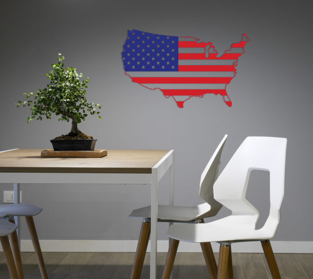 USA Map Metal Art Custom Design with High Quality.